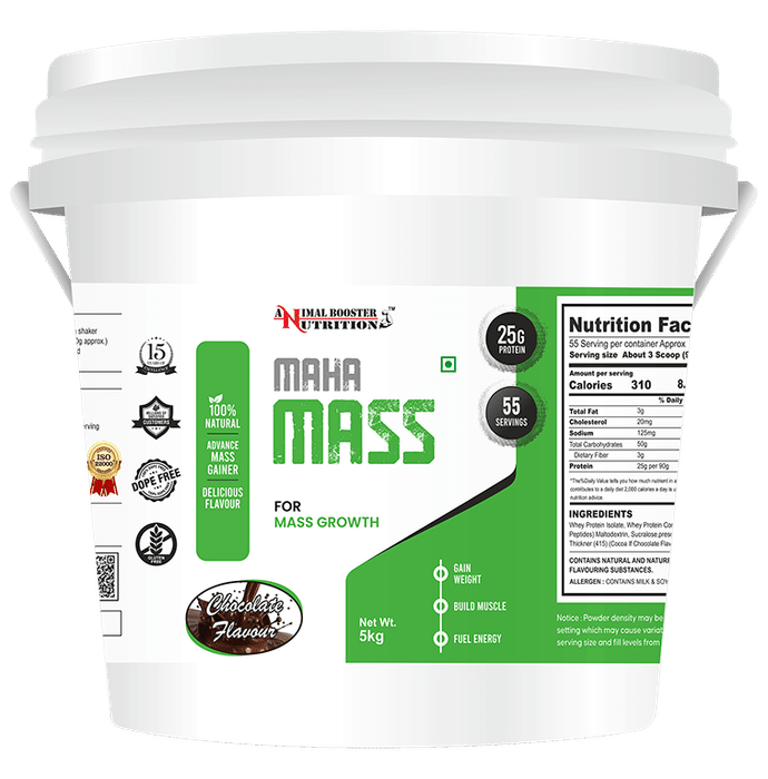 Buy Animal Booster Nutrition Maha Mass for Mass Growth Powder Chocolate ...