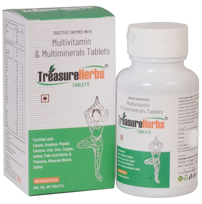 Buy TreasureHerbs Digestive Enzymes with Multivitamin & Multiminerals ...