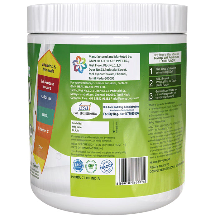 Buy Pro360 Protein Powder Classic Elaichi | Classic Derma – Classic ...