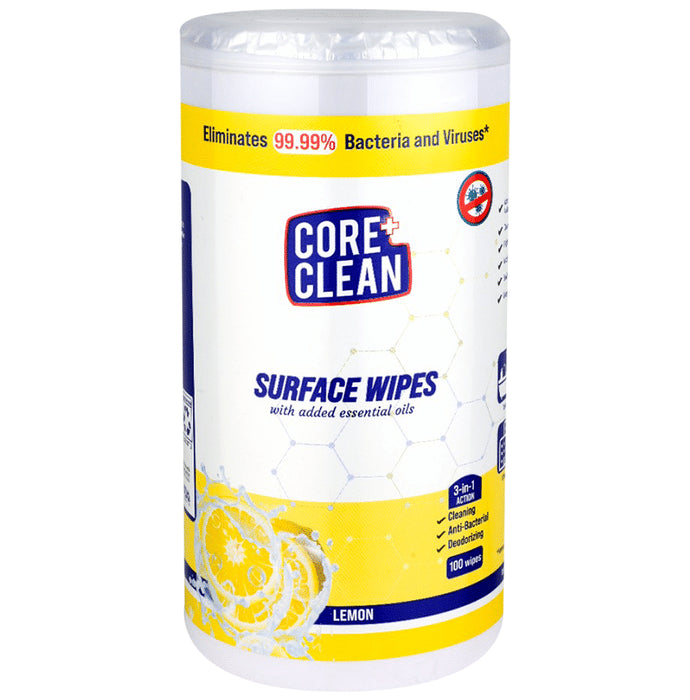 Buy Core Clean Surface Wipes (100 Each) Lemon | Classic Derma – Classic ...