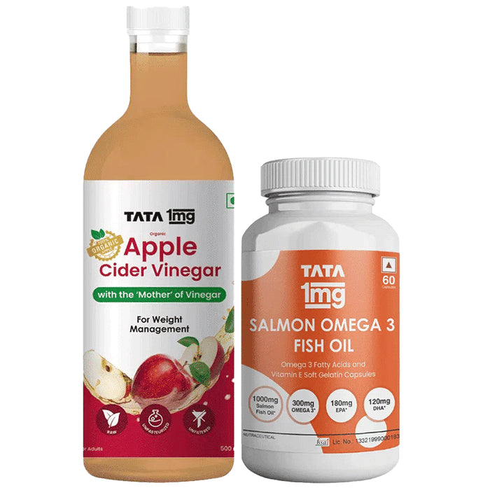 Buy Combo Pack of Tata 1mg Salmon Omega 3 Fish Oil Capsule (60 ...