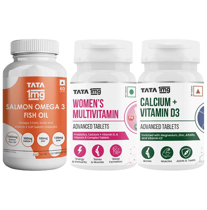 Buy Combo Pack of Tata 1mg Women's Multivitamin Advanced Tablet (60 ...