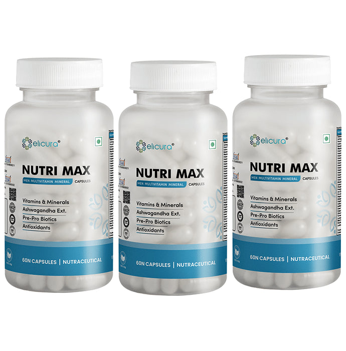 Buy Elicura Nutri Max Capsule (60 Each) Online | Classic Derma ...