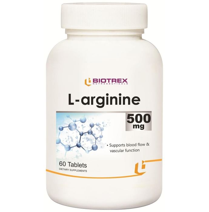 Buy Biotrex L-Arginine 500mg for Blood Flow & Vascular Function ...