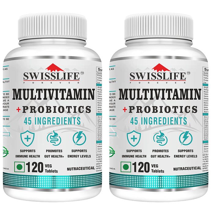 Buy SWISSLIFE FOREVER Multivitamin + Probiotics Veg Tablet (120 Each ...