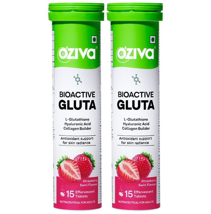 Buy Oziva Bioactive Gluta Effervescent Tablets (15 Each) Strawberry ...
