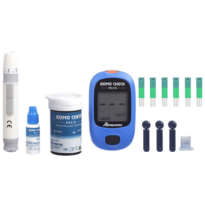 Buy Romsons Romo Check Plus Blood Glucose Test Strips | Classic Derma ...