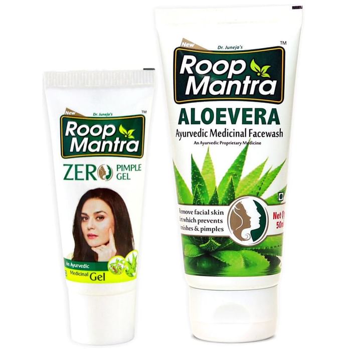 Buy Roop Mantra Combo Pack of Zero Pimple Gel 15gm & Aloevera Face Wash ...