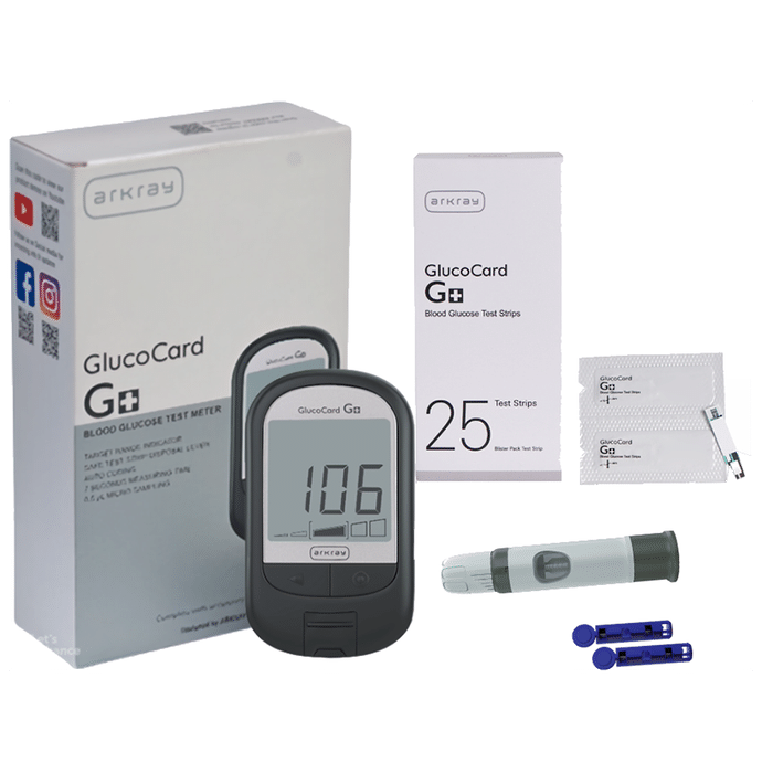 Buy Arkray Glucocard G+ Blood Glucose Test Meter with 25 Test Strips ...