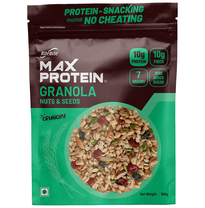 Buy RiteBite Max Protein Granola Crunchy Nuts & Seeds Online | Classic ...