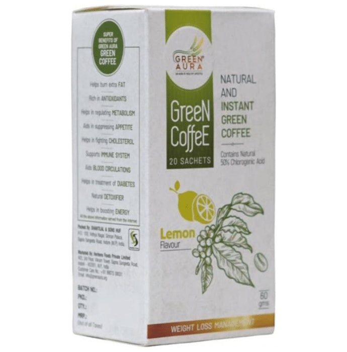 Buy Green Aura Natural and Instant Green Coffee Sachet (3gm Each) Lemon ...