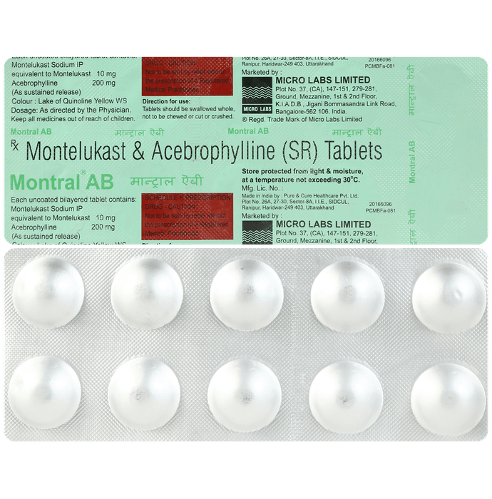 Buy Montral AB 200mg/10mg Tablet Online | Classic Derma – Classic Derma ...